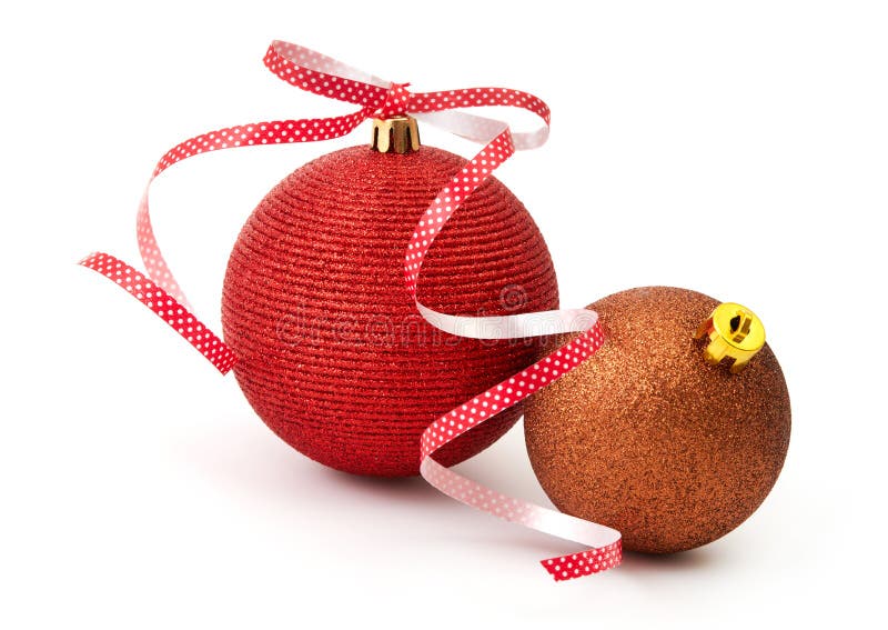 Christmas Ornaments with Ribbon Stock Image - Image of elegance, ribbon ...