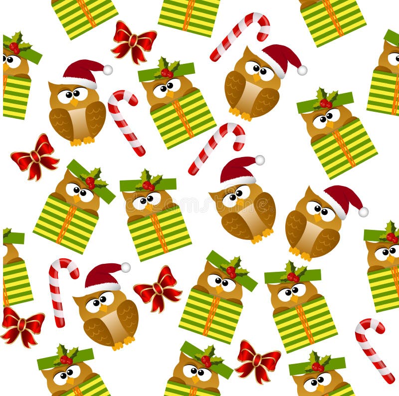 Christmas owl in santa hat stock vector. Illustration of scrapbook ...