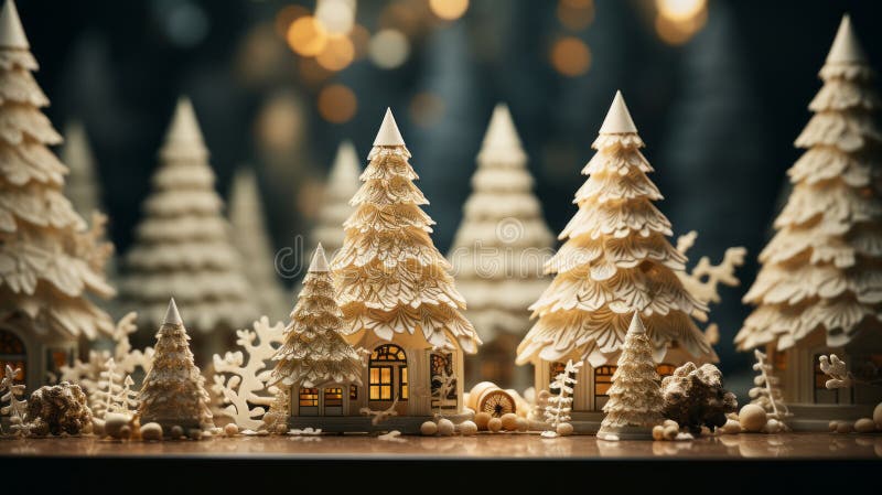 Christmas Paper in the Form of Spruce Trees, in the Style of Unique ...