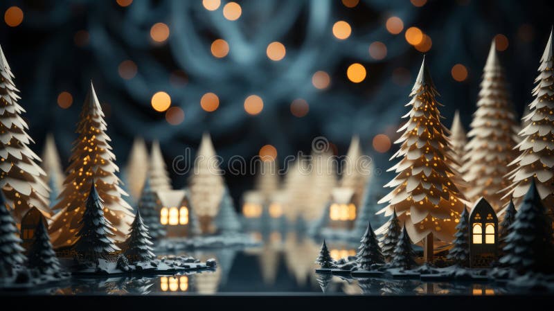 Christmas Paper in the Form of Spruce Trees, in the Style of Unique ...