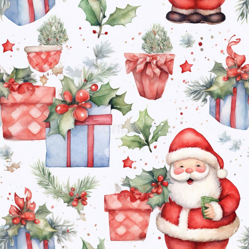Christmas Paper Pattern, Featuring Joyful Holiday Elements in a ...
