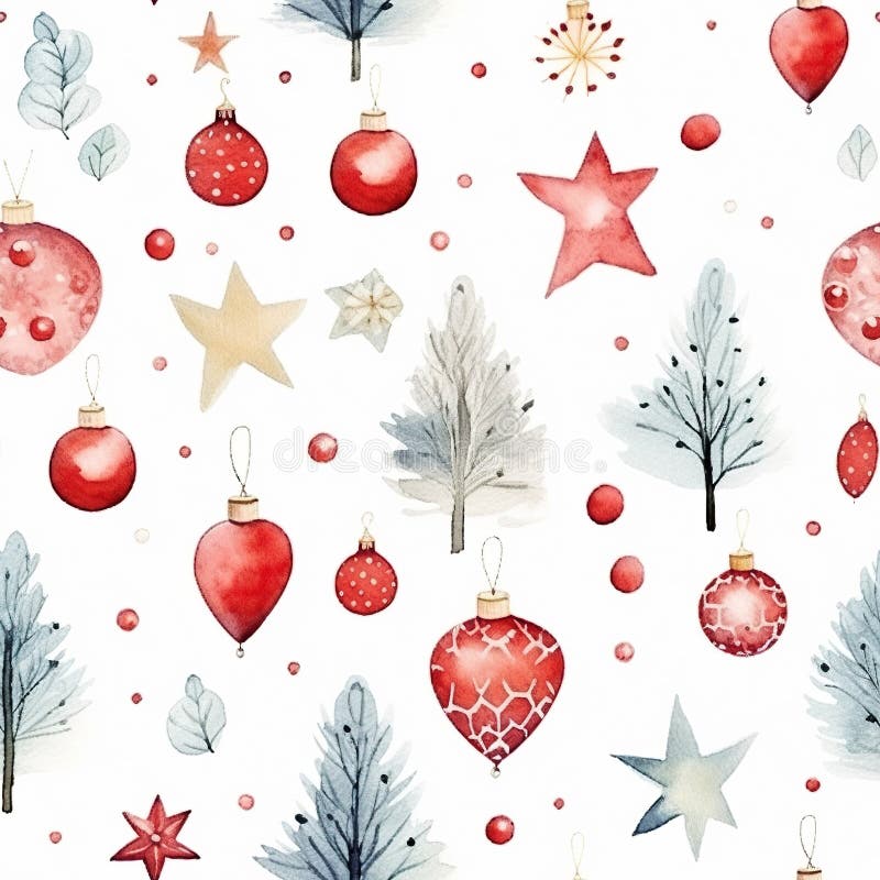 Christmas Paper Pattern, Featuring Joyful Holiday Elements in a ...