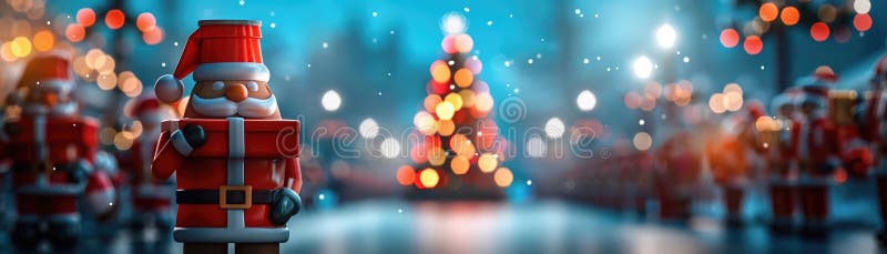 A Christmas Parade with Floats and Marching Bands Stock Illustration ...