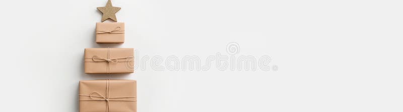 Christmas Parcel Delivery. Christmas Tree Made from Boxes Stock ...