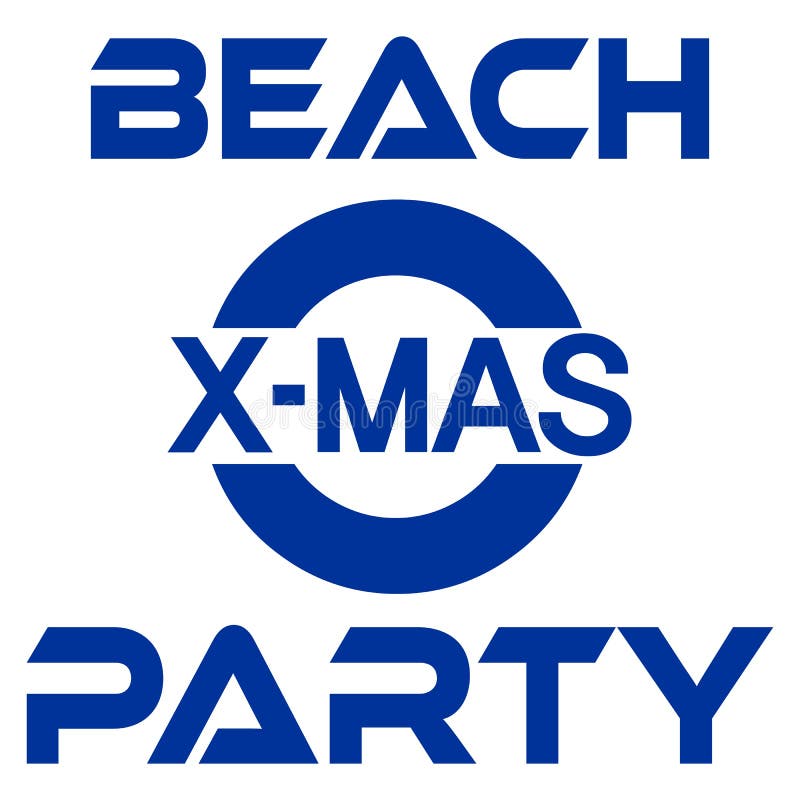 Christmas Party At The Beach Banner Seashore With Palm And Snowman