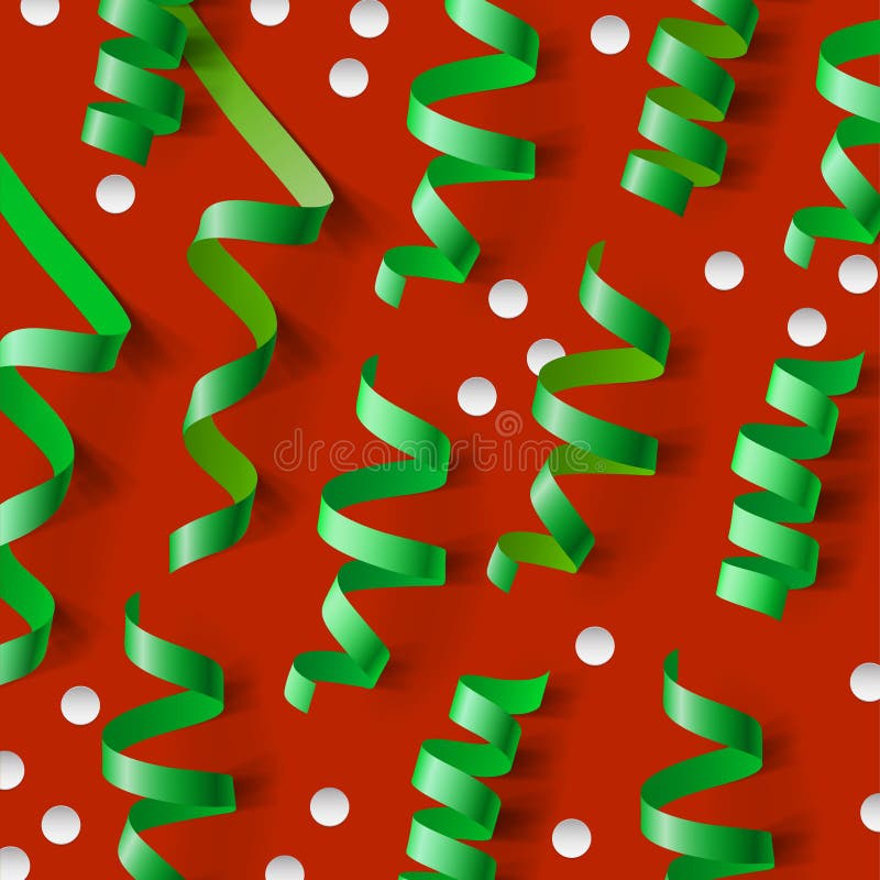 Party Design Template with Streamers and Confetti Stock Vector ...