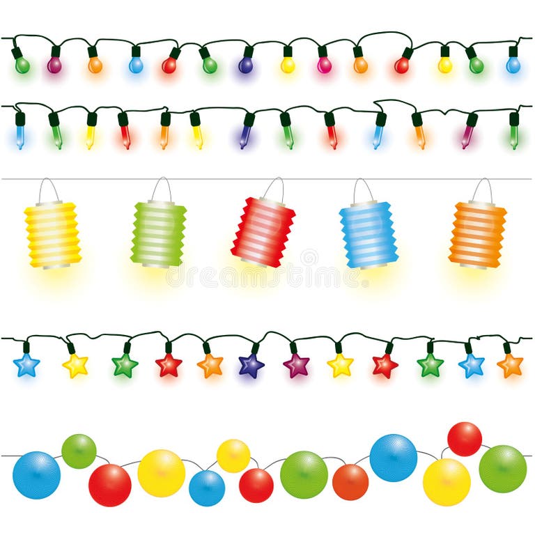 Christmas and Party Lights Vector Stock Vector - Illustration of glow ...