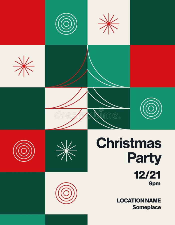 Christmas Party Poster Vector Template Layout. Seasonal Festive Event ...
