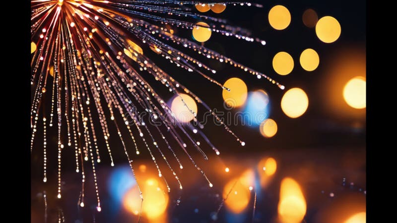 Christmas Party. Rain Background of Lights and Fireworks Stock ...