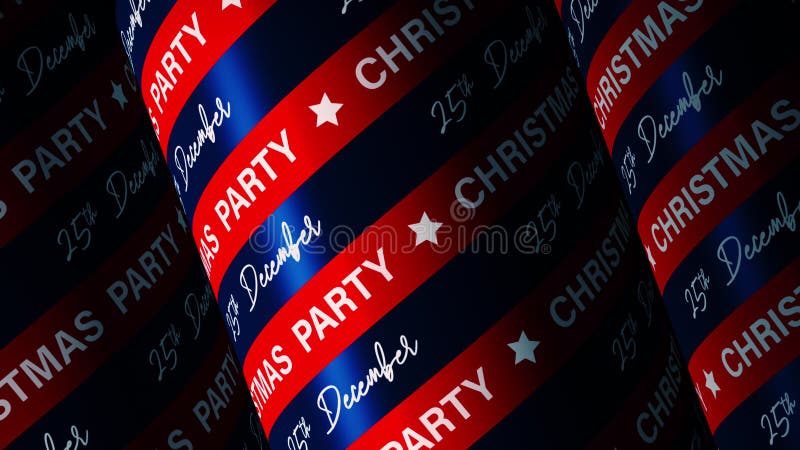 Christmas Party Text 3D Tube Pattern Title Loop Abstract Background ...