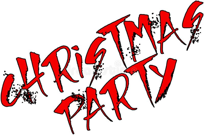 Christmas Party Text Sign Illustration Stock Vector - Illustration of ...