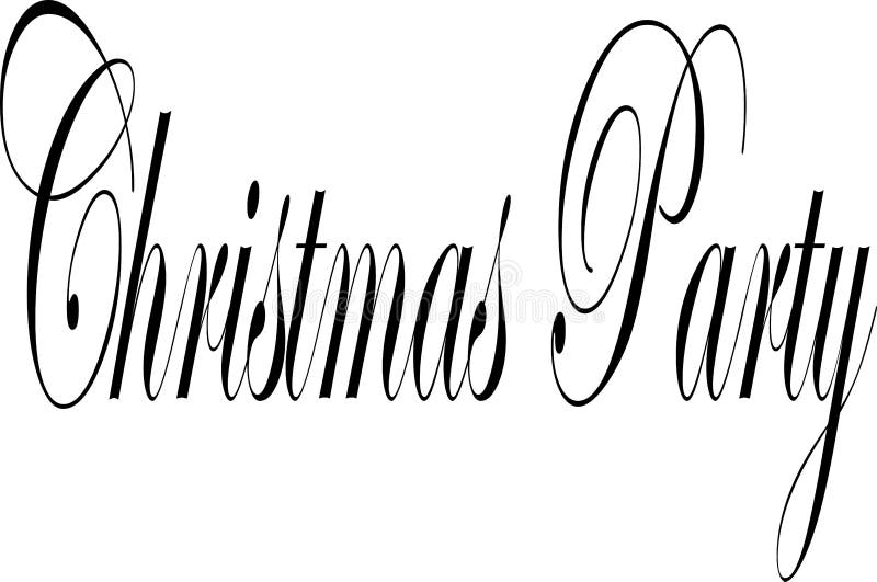 Christmas Party Text Sign Illustration Stock Vector - Illustration of ...