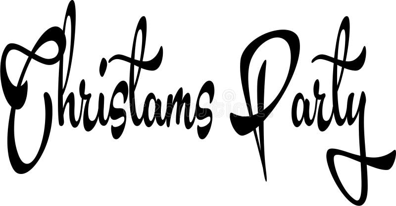 Christmas Party Text Sign Illustration Stock Vector - Illustration of ...