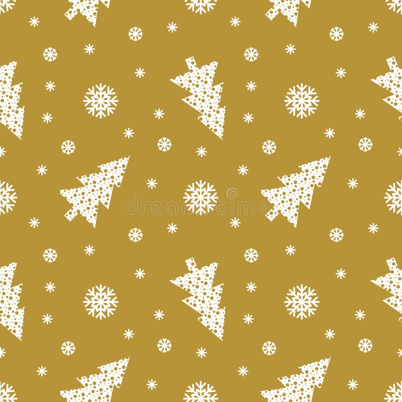 Christmas Pattern with Gold Background Stock Vector - Illustration of ...