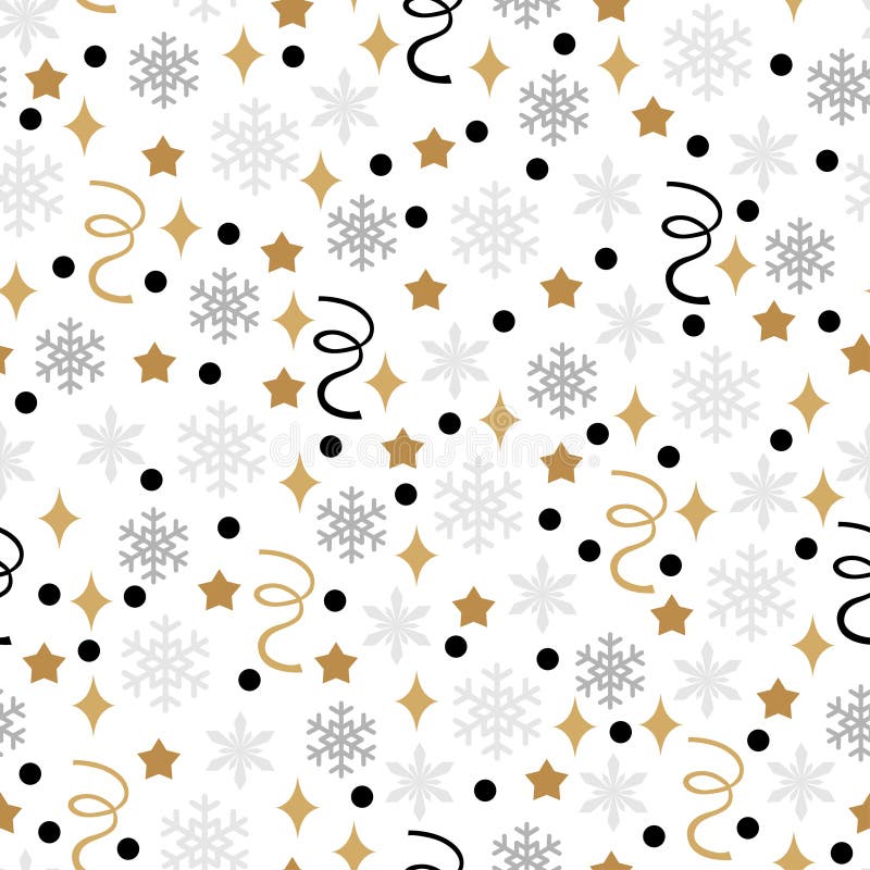 Christmas Pattern Seamless with Confetti Stock Vector - Illustration of ...