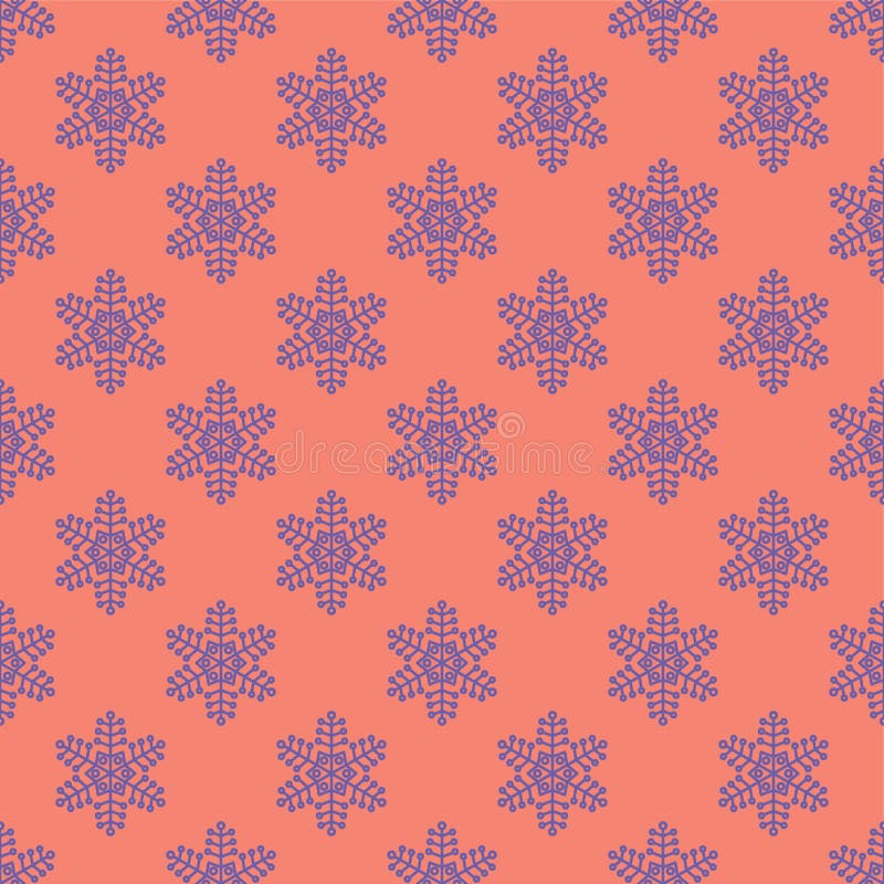 Christmas Pattern Snowflake Background Pink New Stock Vector ...