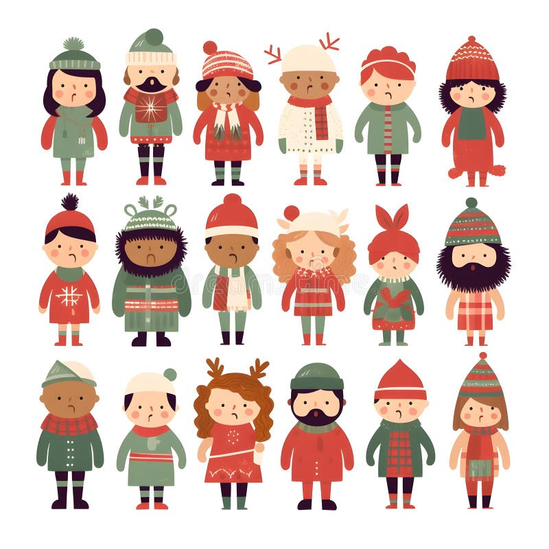 Christmas People Element Object Isolated Background Holiday Design ...