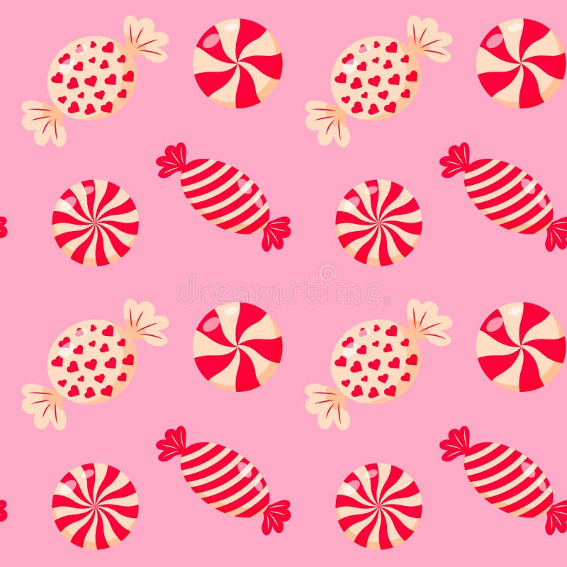 Christmas Peppermint Swirl Candies Seamless Pattern. Christmas ...