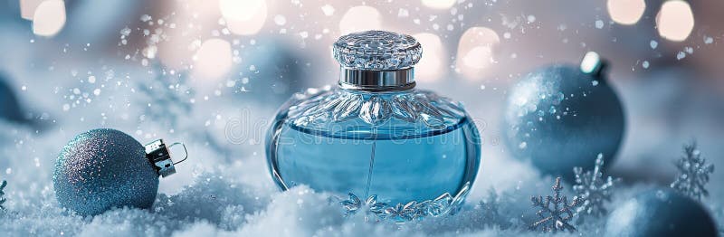 Christmas Perfume Fragrance Poster with Copy Space. Stock Illustration ...