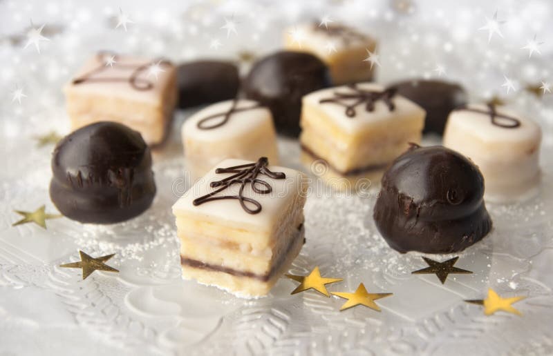 Christmas petifores stock photo. Image of cakes, christmas - 11996872