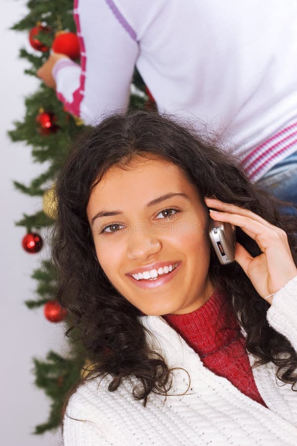 Christmas phone call stock photo. Image of message, celebration - 3608914