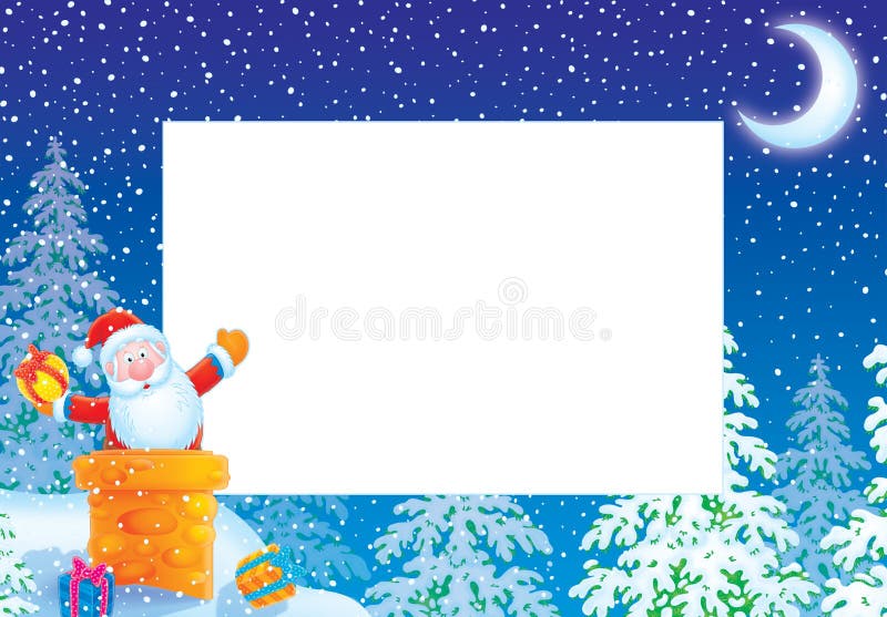 Christmas Photo Frame / Border with Santa Claus Stock Illustration ...