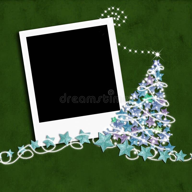Christmas Photo Frame Christmas Tree Stock Photo - Image of holy, merry ...