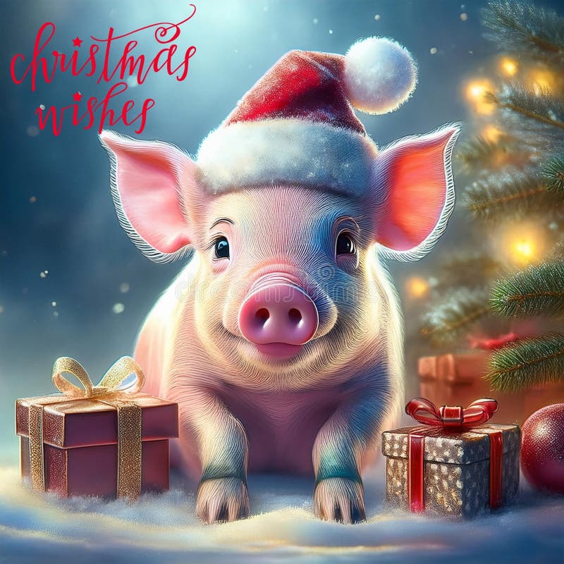 Christmas piglet cartoon stock image. Image of piglet - 340777461