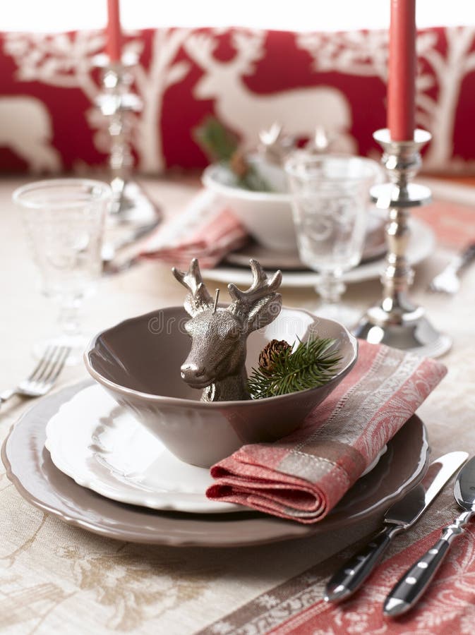 Christmas Place Setting stock photo. Image of plate, luncheon - 12114242