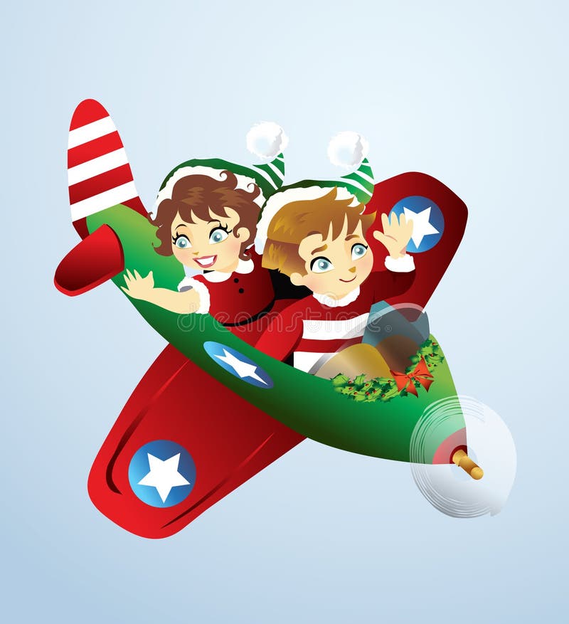 Christmas Plane stock illustration. Illustration of airplane - 44309470