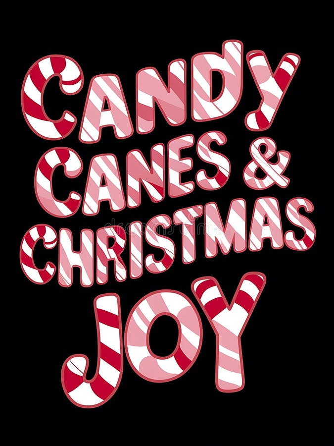 Christmas T-shirt Design that Reads Candy Canes & Christmas Joy Stock ...