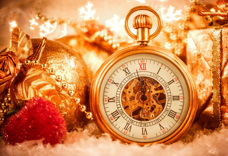 Christmas pocket watch stock image. Image of blur, change - 35091941