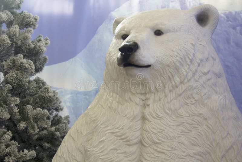 Christmas Polar Bear Display Stock Image - Image of dolls, frost: 236962877