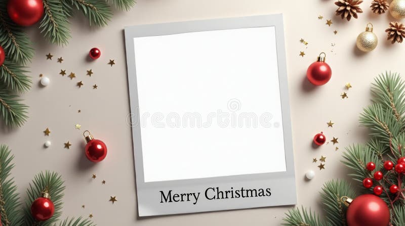 Christmas Polaroid Frame - Christmas Card Stock Image - Image of ...