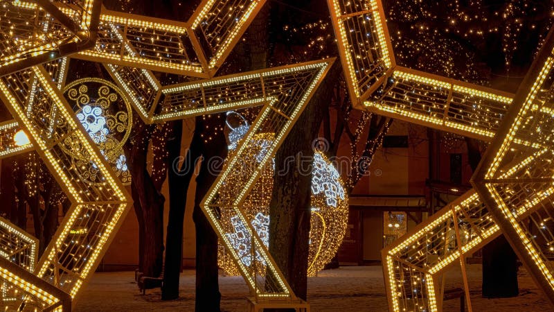 Christmas Poprad, Slovakia stock photo. Image of lights - 106460638