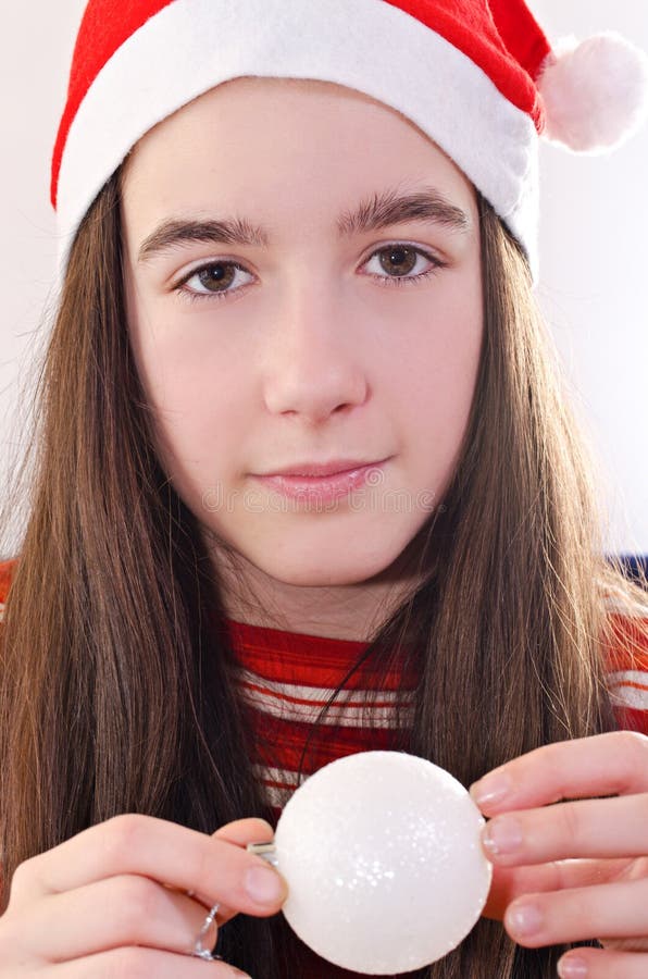 Christmas portrait stock photo. Image of person, ball - 27613626