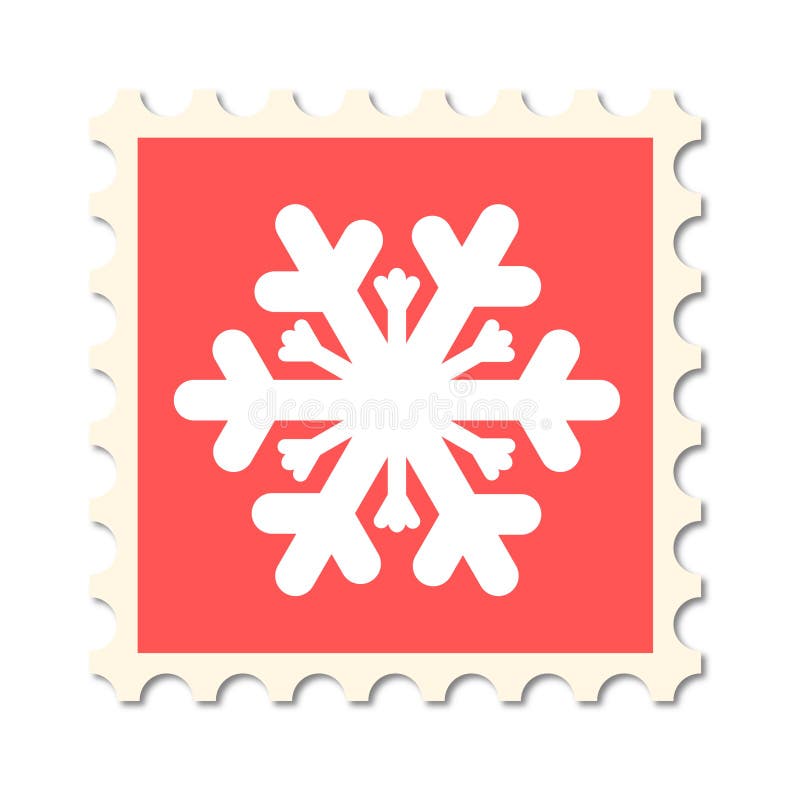 Christmas Post Stamp Snowflake Stock Vector - Illustration of french ...