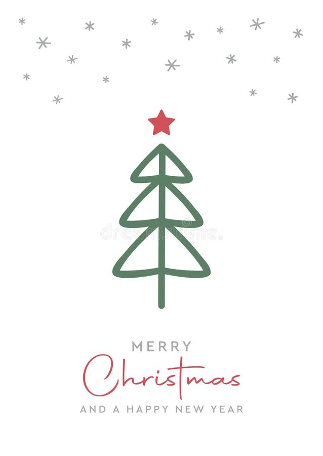 Christmas Postcard with Abstract Fir Tree Design Stock Vector ...