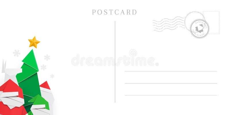 Christmas Postcard Backside Stock Vector - Illustration of festive ...