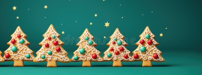 Christmas Poster with Sugar Cookies with Patterns on a Flat Stock ...