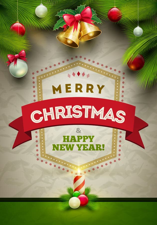 Christmas Party Poster stock vector. Illustration of paper - 35066791