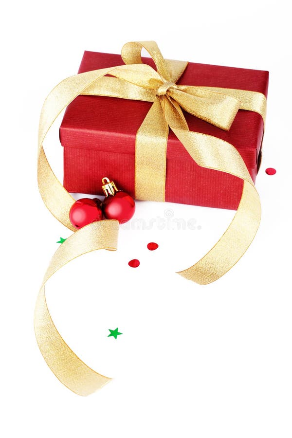 Christmas Present with Ball Stock Photo - Image of ribbon, winter: 12016954