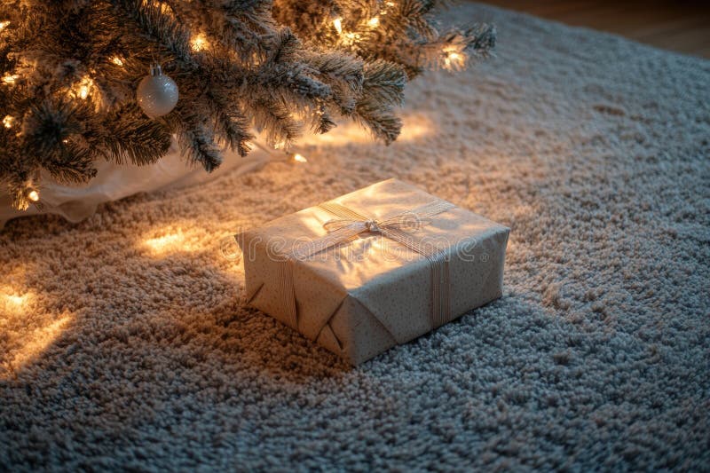 Christmas Present Display, Beautifully Presented Gift Under the Glowing ...