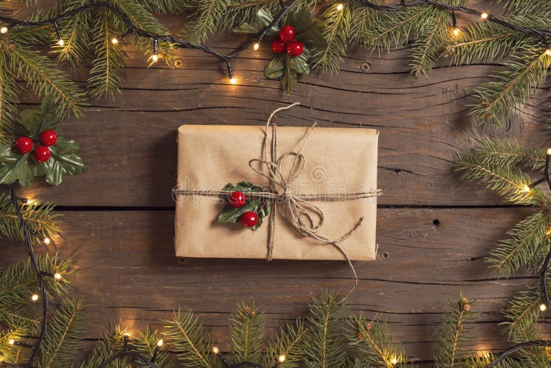 Christmas Present in a Frame Stock Photo - Image of gift, decoration ...