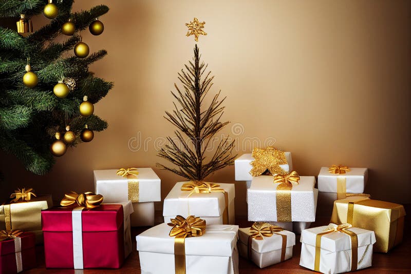 Christmas Present and Gift Boxes Under Christmas Tree Stock Photo ...