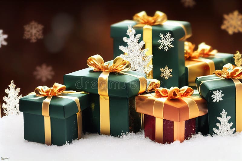 Christmas Present and Gift Boxes Under Christmas Tree Stock Image ...