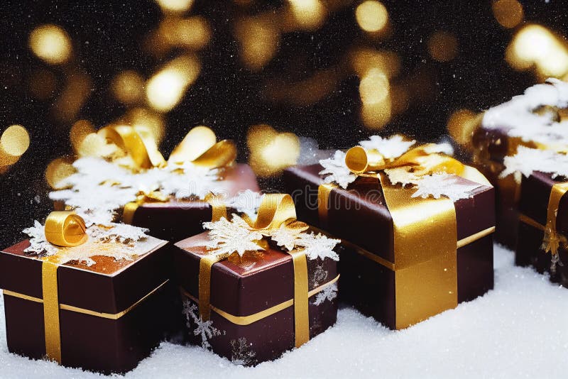 Christmas Present and Gift Boxes Under Christmas Tree Stock Image ...