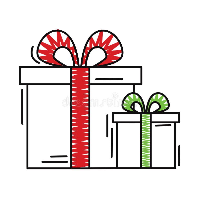 Christmas Present Icon Cartoon Sketch Style Vector Stock Vector ...