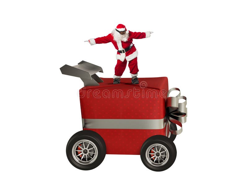 Fast Delivery of Christmas Gifts. Santa Claus Ready To Fly with a ...