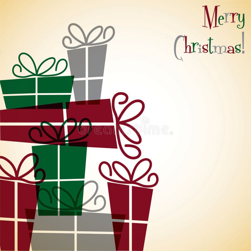 Christmas Present Overlay Card Stock Vector - Illustration of christmas ...